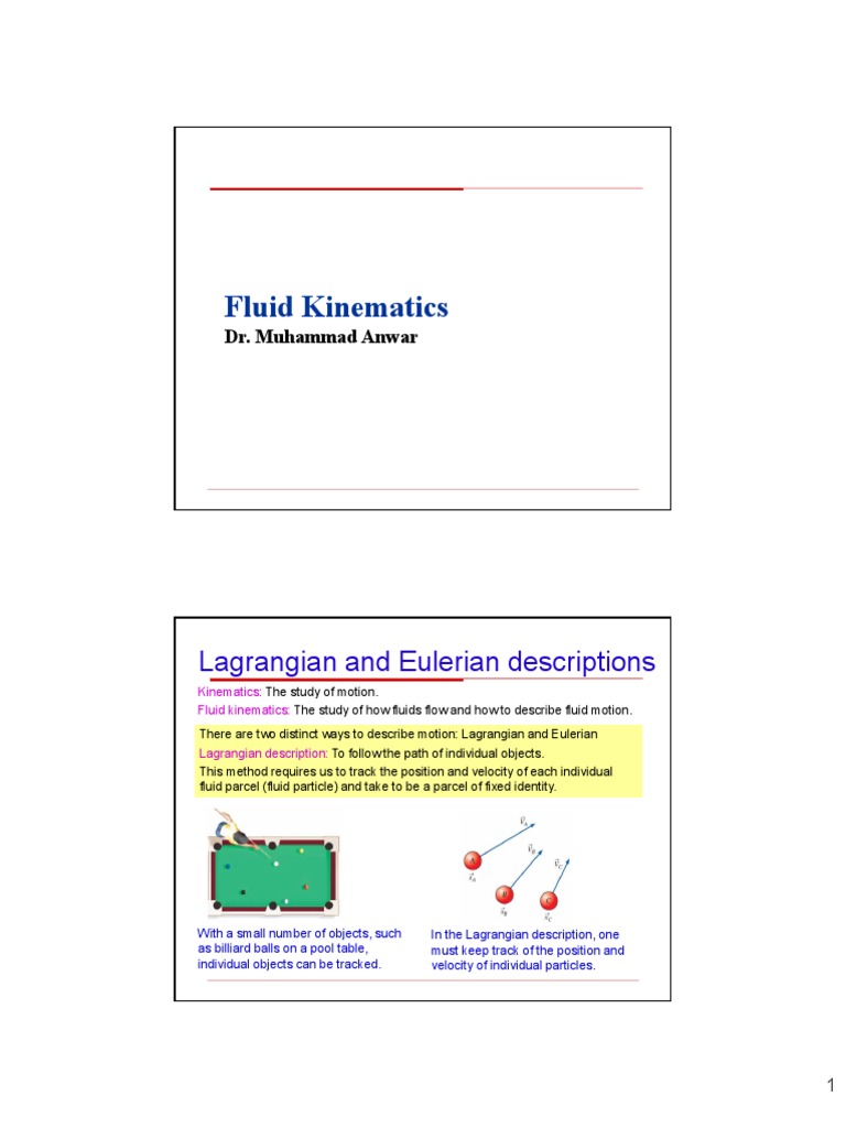Fluid Kinematics 1 | PDF | Euclidean Vector | Continuum Mechanics