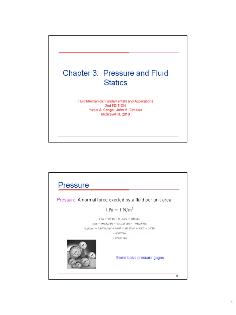 Fluid Statics | PDF | Buoyancy | Pressure