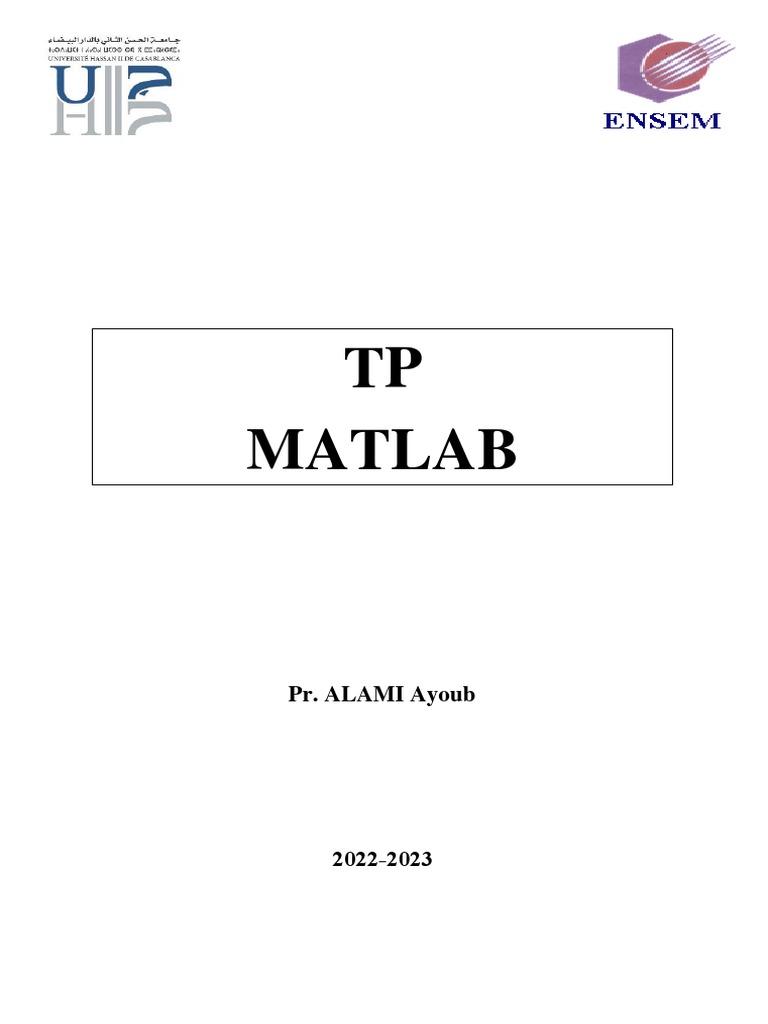 TP Matlab | PDF | Structure de contrôle | Matrice (Mathématiques)