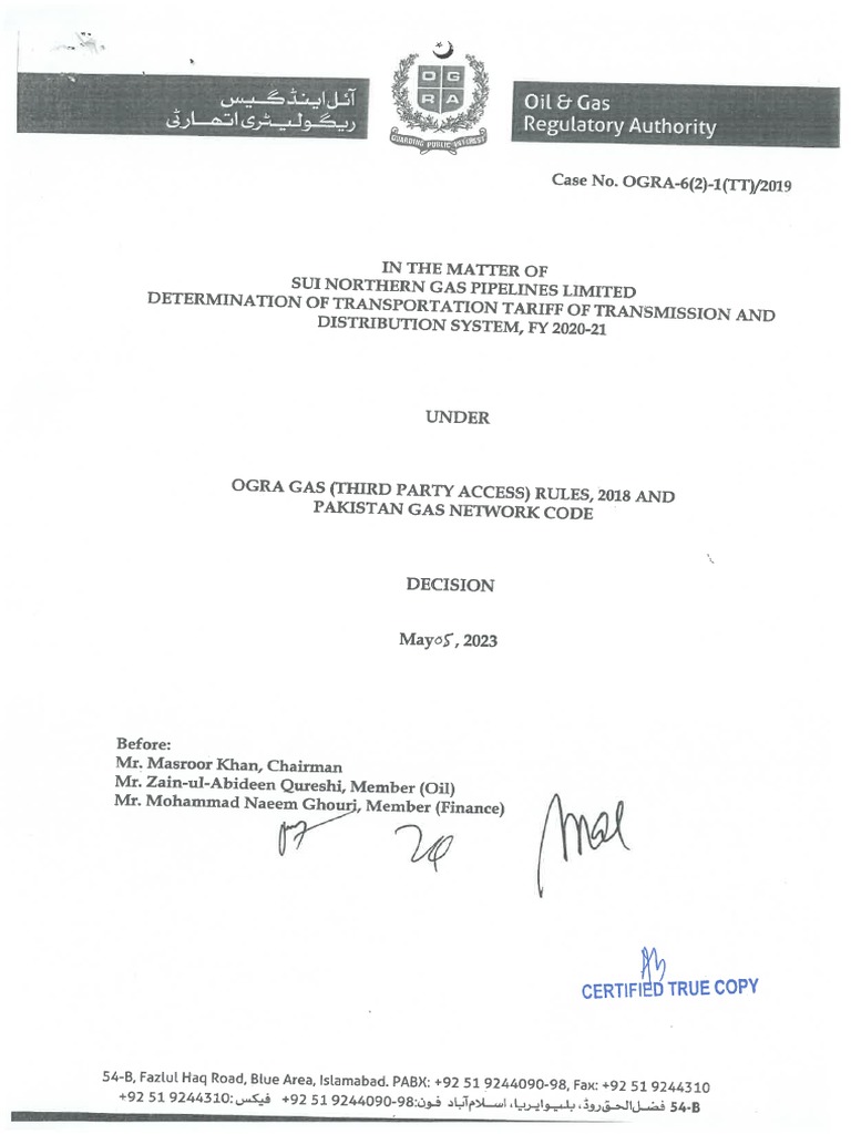 Determination of Transportation Tarrif of Transmission and Distribution ...