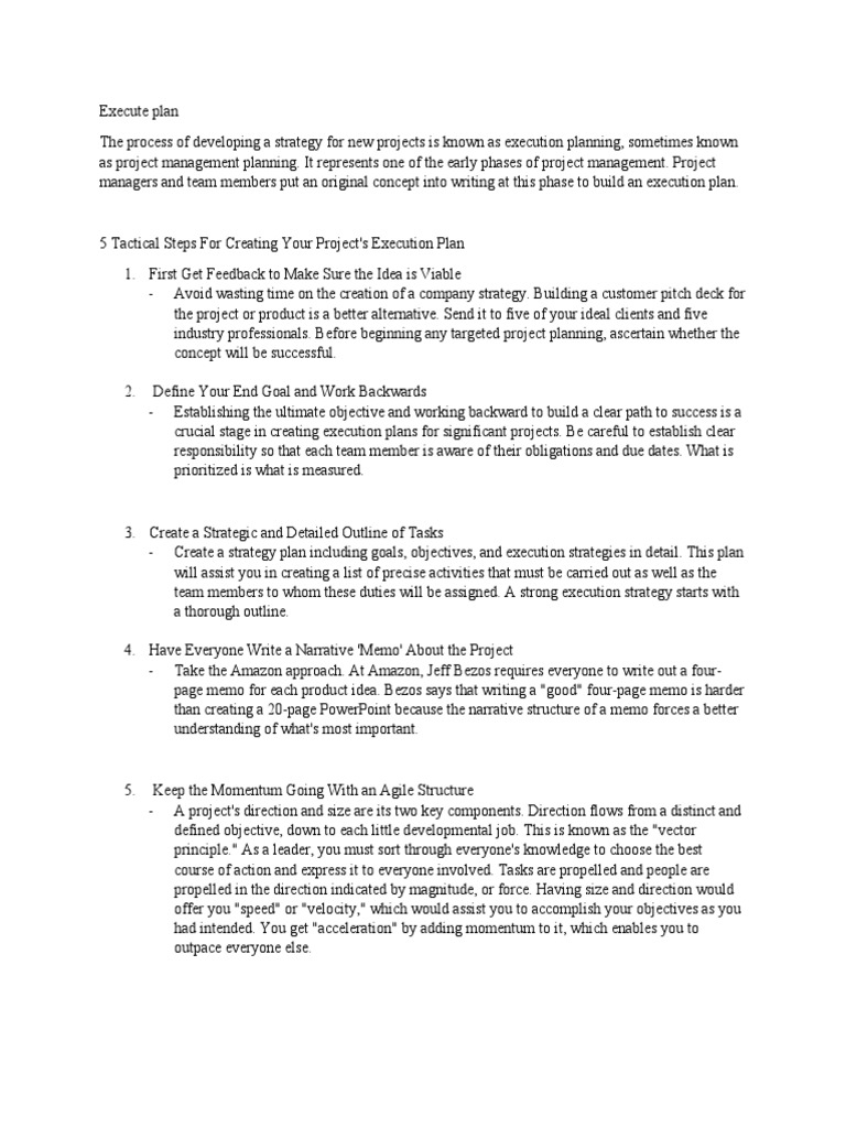 Execute Plan | PDF | Project Management | Force