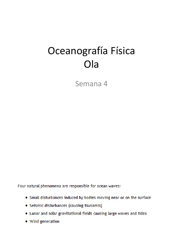 4 Oceanografía Física Olas | PDF | Olas | Oscilación