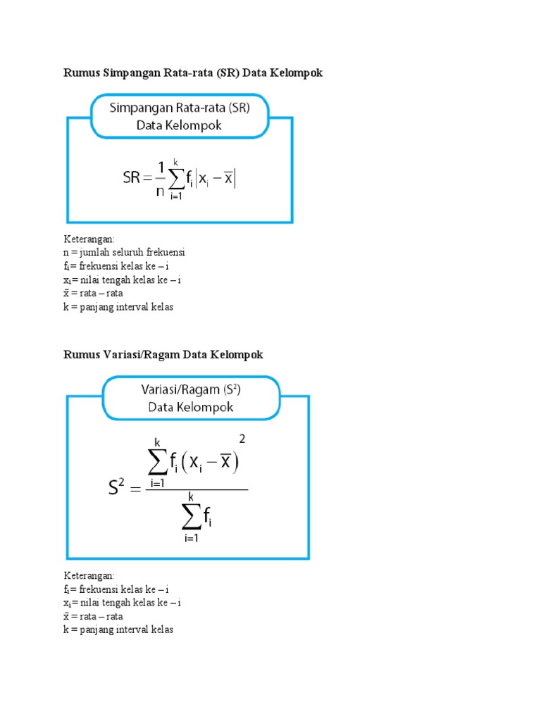 Rumus Simpangan Rata | PDF | Seni & Disiplin Bahasa | Kajian Bahasa Asing