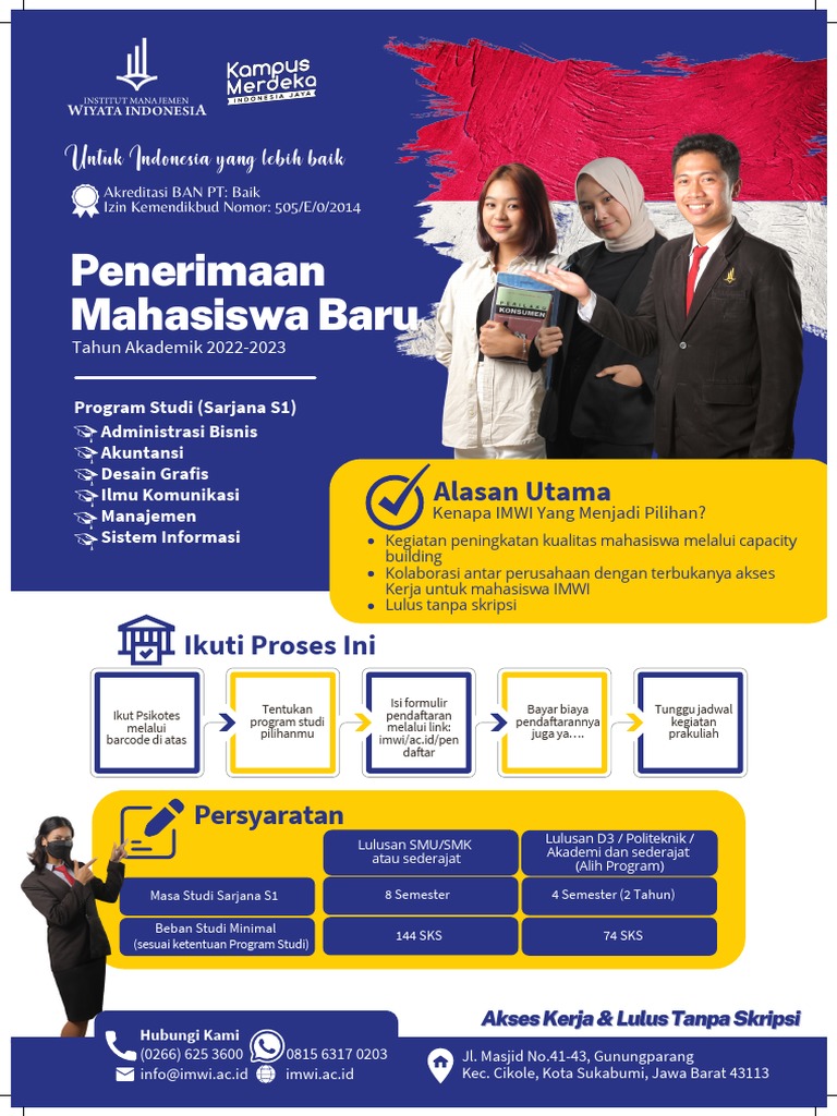 Flyer IMWI Penerimaan Mahasiswa Baru | PDF | Karier & Perkembangan