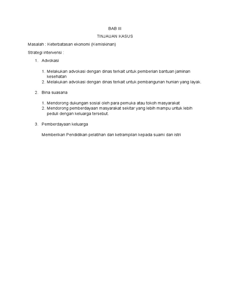 TINJAUAN KASUS Pemberdayaan Keluarga | PDF