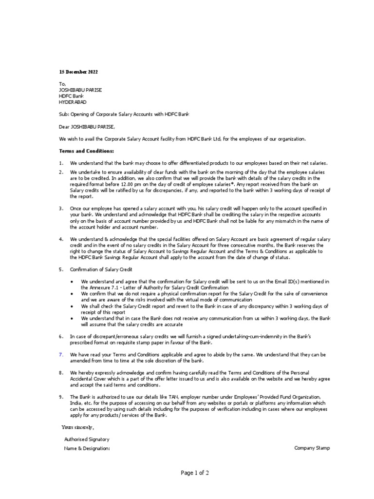 Annexure 7 - Acceptance Letter | Download Free PDF | Banks | Business