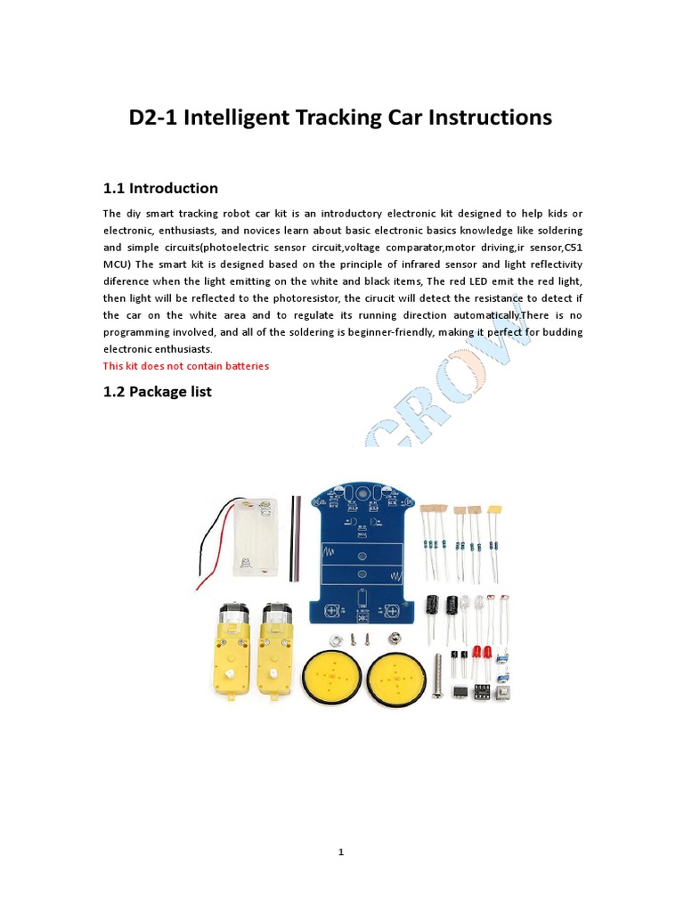 D2-1 Intelligent Tracking Car Guide | PDF | Printed Circuit Board ...