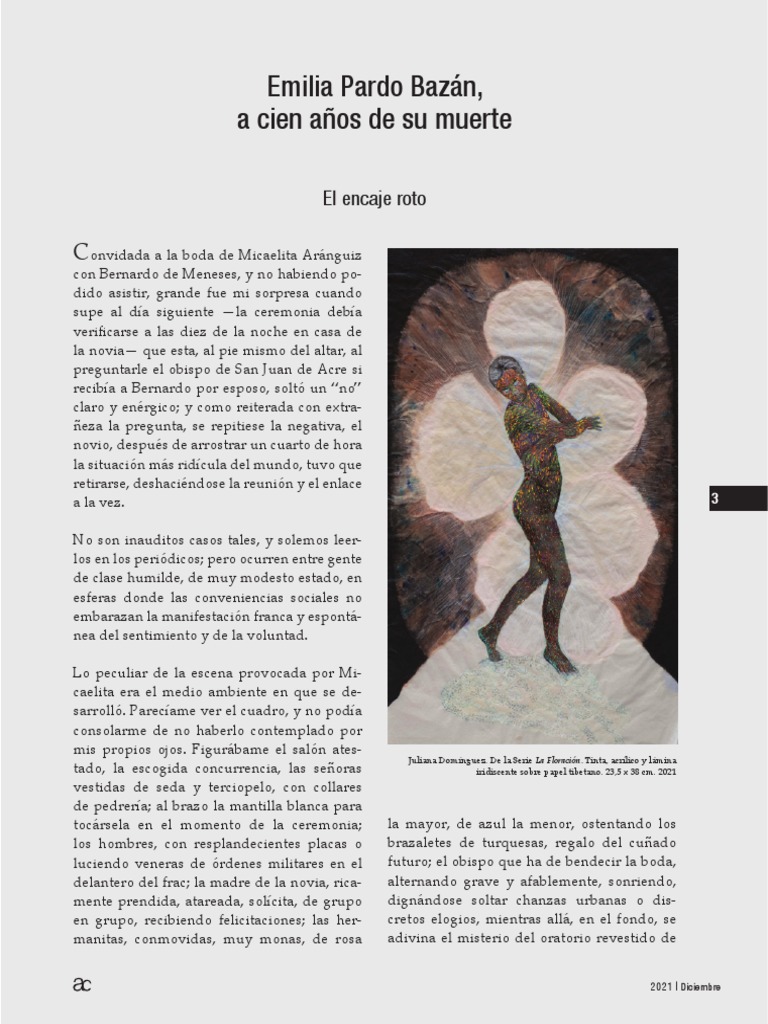 Emilia Pardo Bazán, A Cien Años de Su Muerte | PDF | Cuentos | Novelas