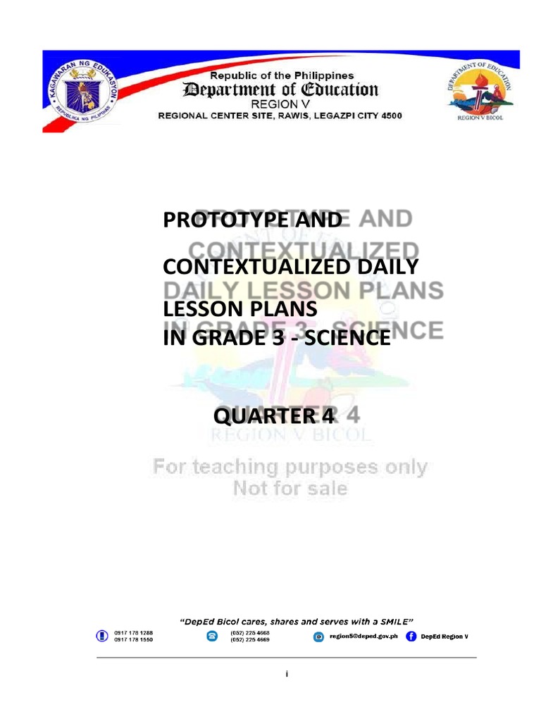 Grade 3 Science Lesson Plans Q4 | PDF | Learning | Water