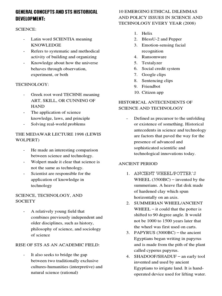 STS Prelim Reviewer | PDF | Science | Sigmund Freud