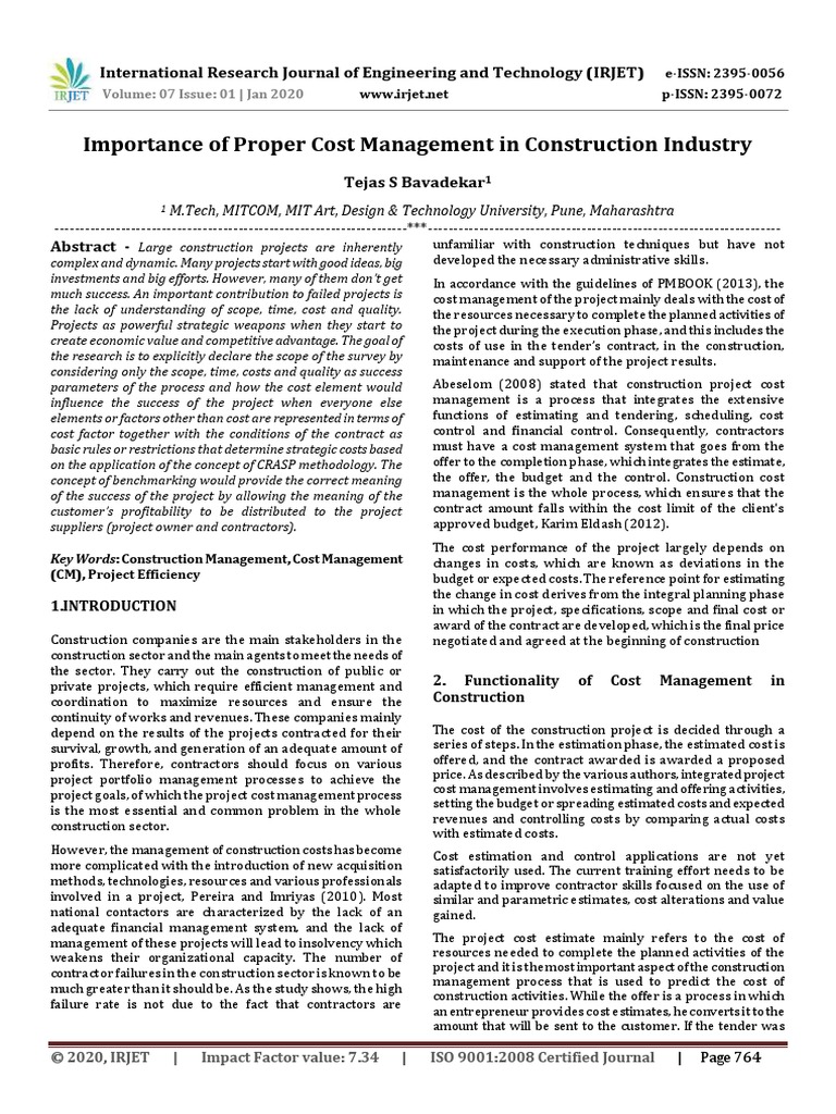 Construction Cost Management Insights | PDF | Cost Accounting | Cost