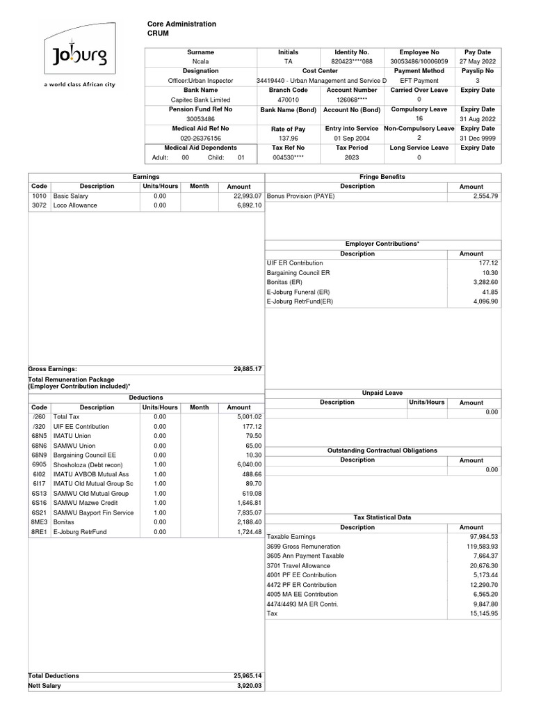 Paystub 202303 | PDF | Taxation | Money