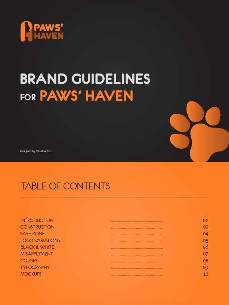 Christina - Paws' Haven Brand Guideline (Version 2) | PDF | Rgb Color Model | Logos