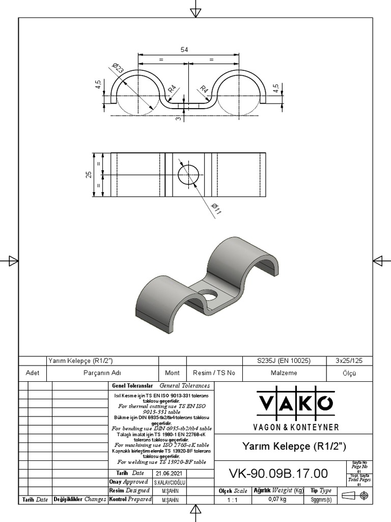 VK-90.09B.17.00 Yarım Kelepçe (R1-2) | PDF