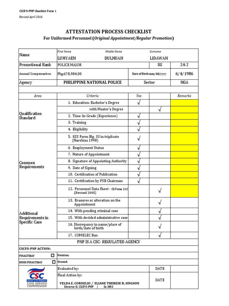Attestation Process Checklist | PDF | Government