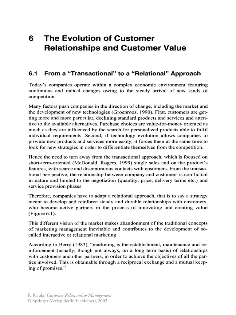 Evolution of Customer Relationships and Value | PDF | Marketing ...