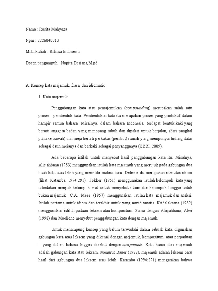 Tgs Bhs Indo | PDF | Seni & Disiplin Bahasa