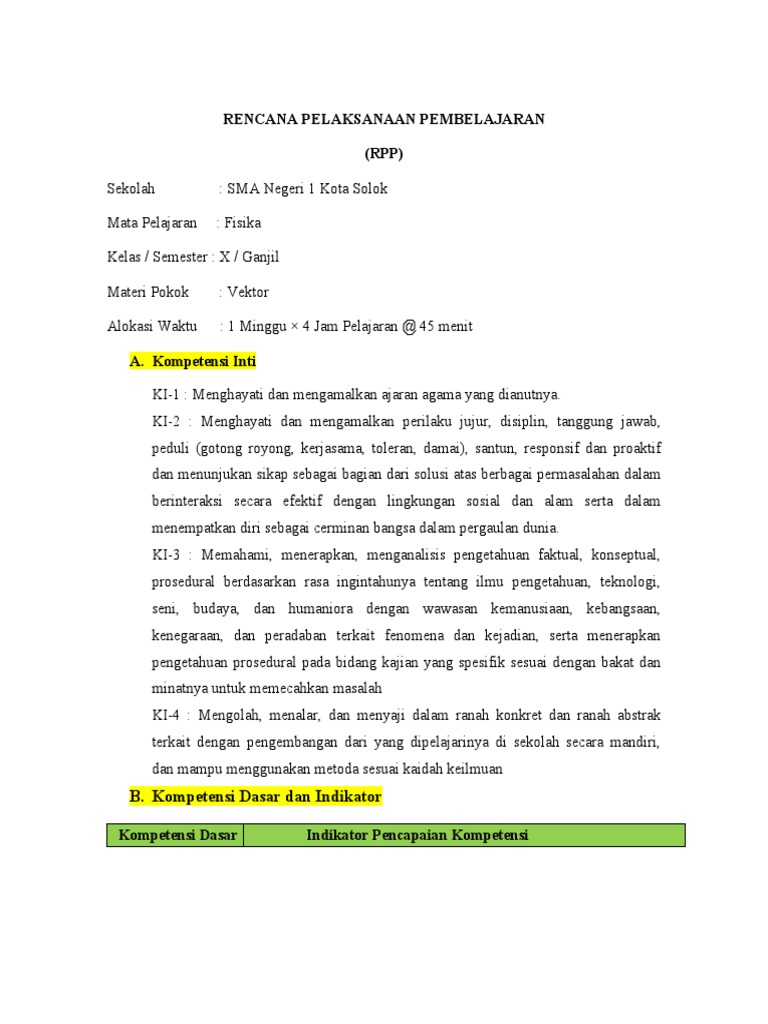RPP KD 3.3 Revisi Jilid 2 | PDF