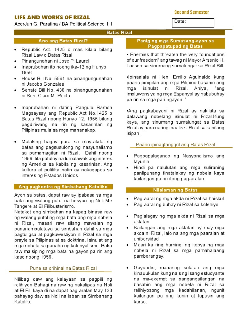 Batas Rizal | PDF