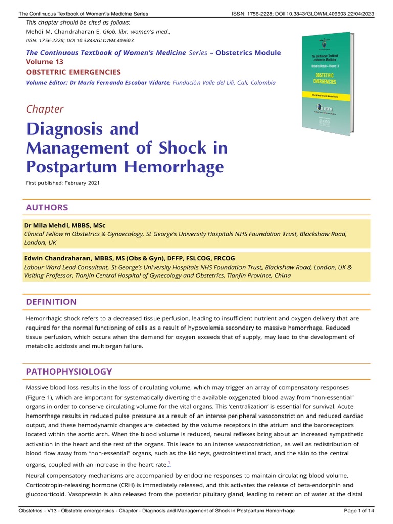 Obstetrics V13 Obstetric Emergencies Chapter Diagnosis and Management ...