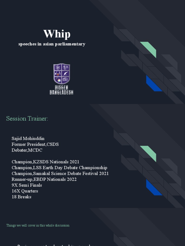 Whip Speeches in Asian Parliamentary | Download Free PDF | Cognition