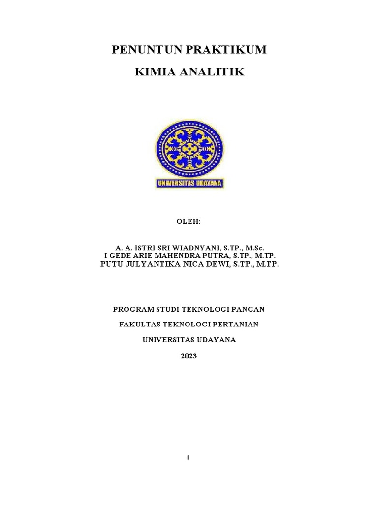 Penuntun Praktikum Kimia Analitik | PDF