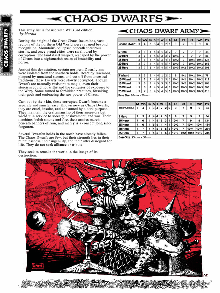 Chaos Dwarf Army List For Warhammer 3rd Edition | PDF | Gun ...