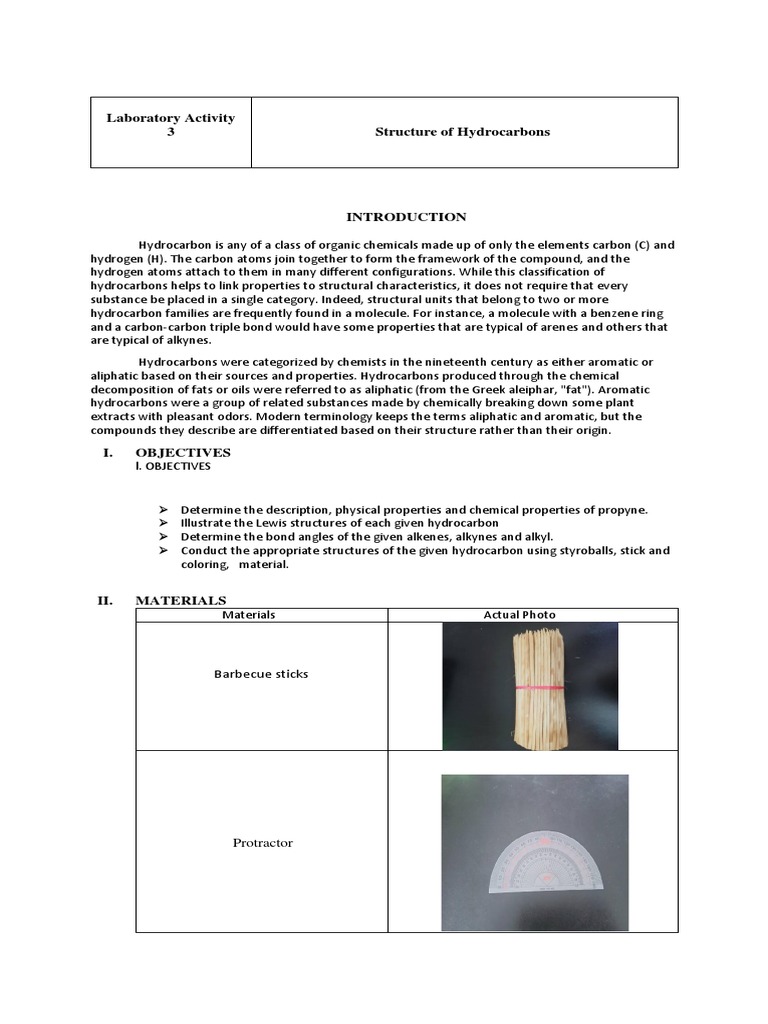 Lab Activity 3 Edited 2 Pdf Hydrocarbons Aromaticity 