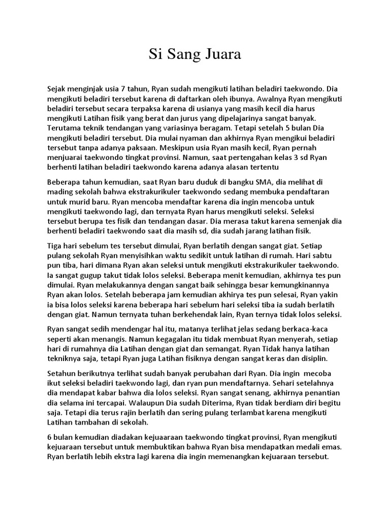 Si Sang Juara | PDF | Olahraga & Rekreasi | Pengembangan Diri