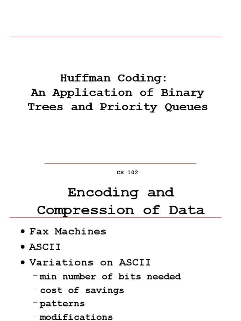Lecture 12 Huffman Pdf Code Data Compression