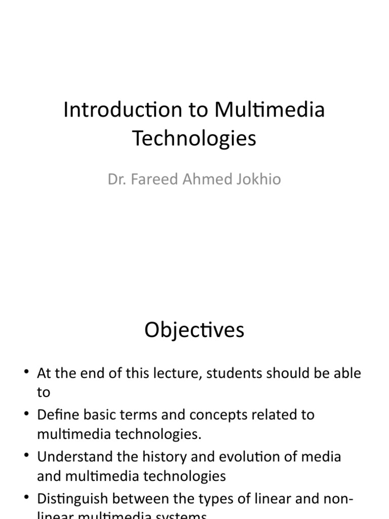Lecture 1 - Introduction To Multimedia Technologies | PDF | Multimedia ...
