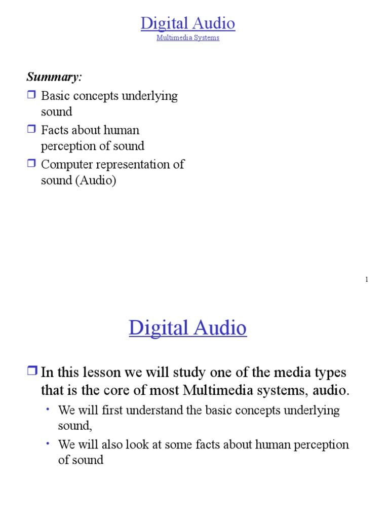 Digital Audio for Multimedia Systems | PDF | Sampling (Signal Processing) | Frequency