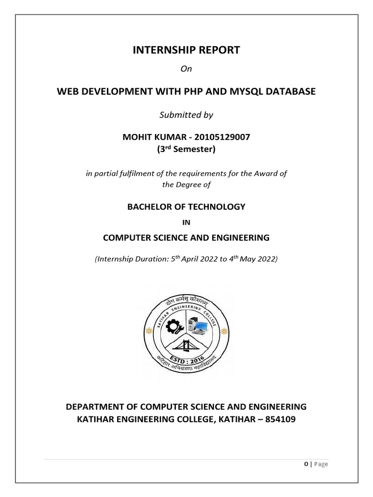 MOHIT KUMAR 20105129007 INTERNSHIP REPORT-2n | PDF | World Wide Web ... MOHIT KUMAR 20105129007 INTERNSHIP REPORT-2n | PDF | World Wide Web ...