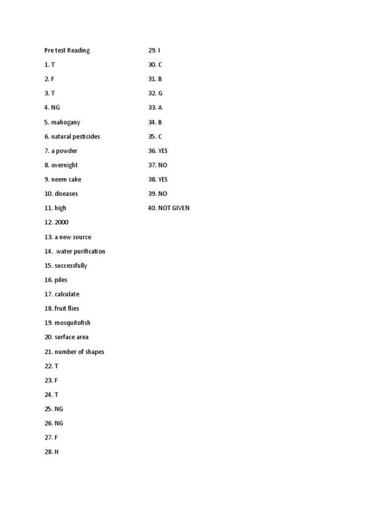 Pre-Test Reading Assessment Guide | PDF