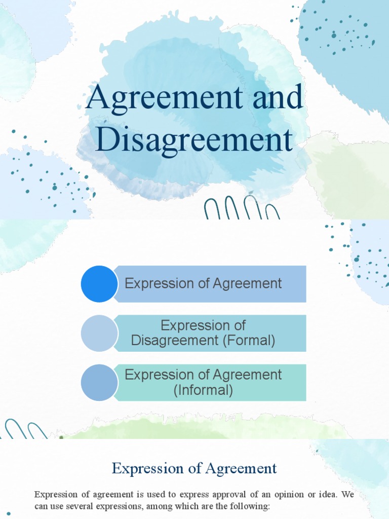 Agreement and Disagreement | PDF