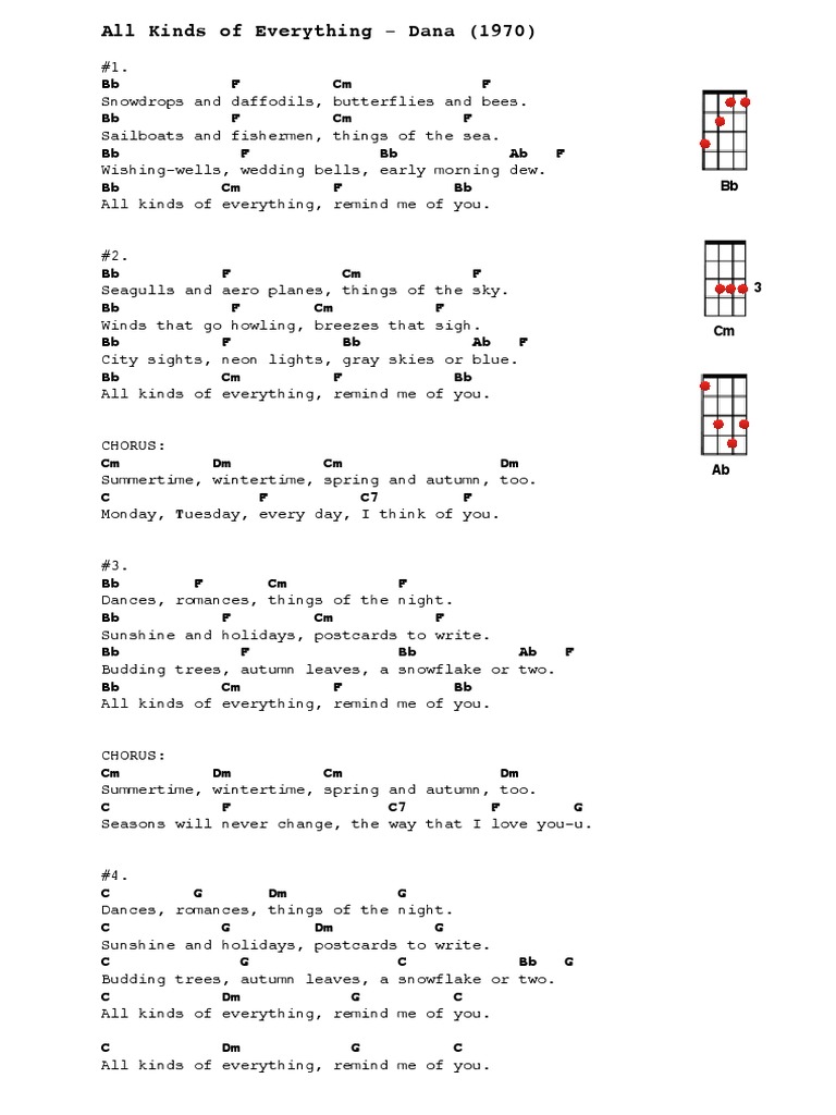 All Kinds of Everything Lyrics | PDF