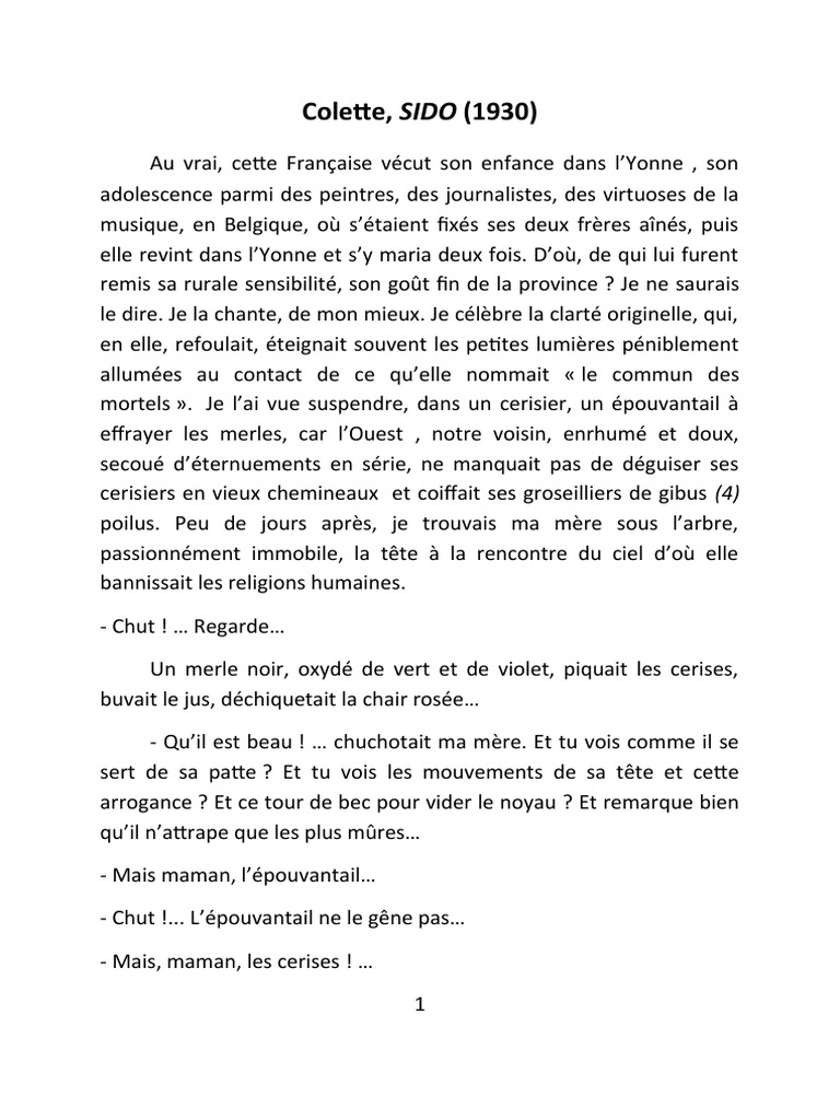 Colette Sido | PDF