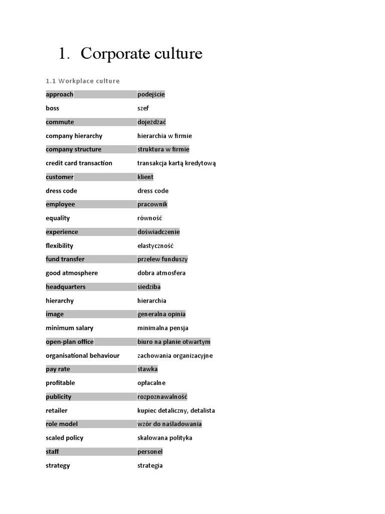 Corporate Culture - Business Partner, B2 | PDF