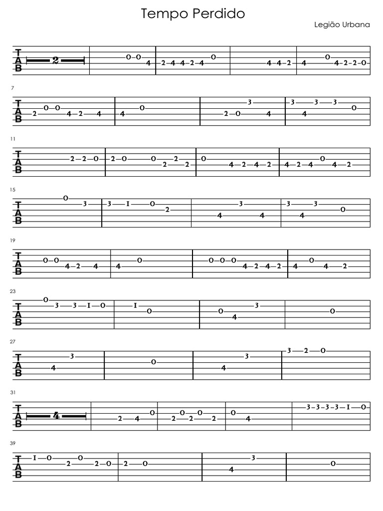 Tempo Perdido - Tablatura | PDF