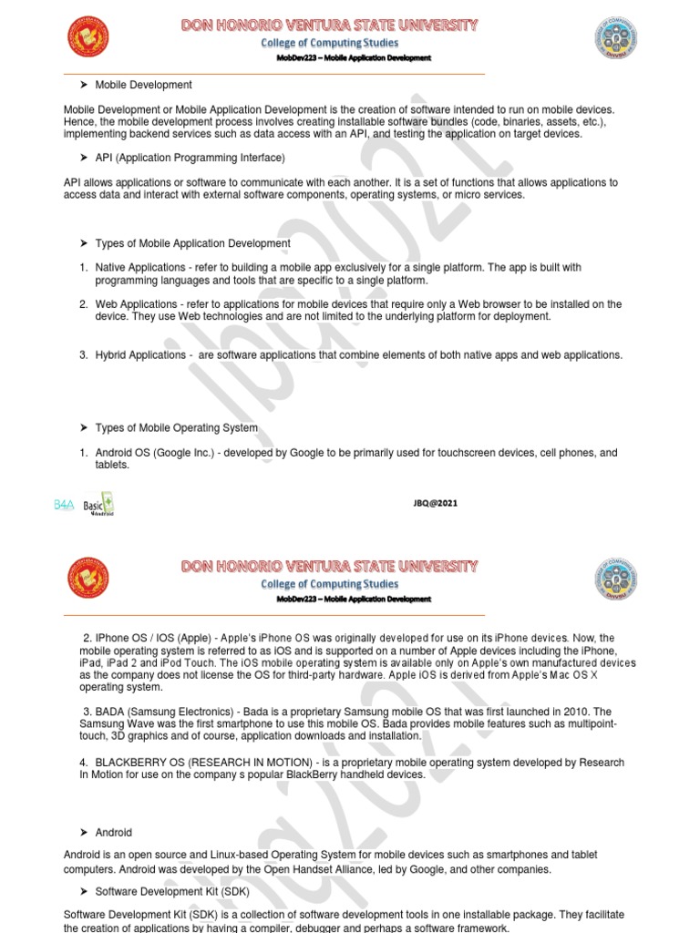 Mobdev Lecture | Download Free PDF | Mobile App | Ios