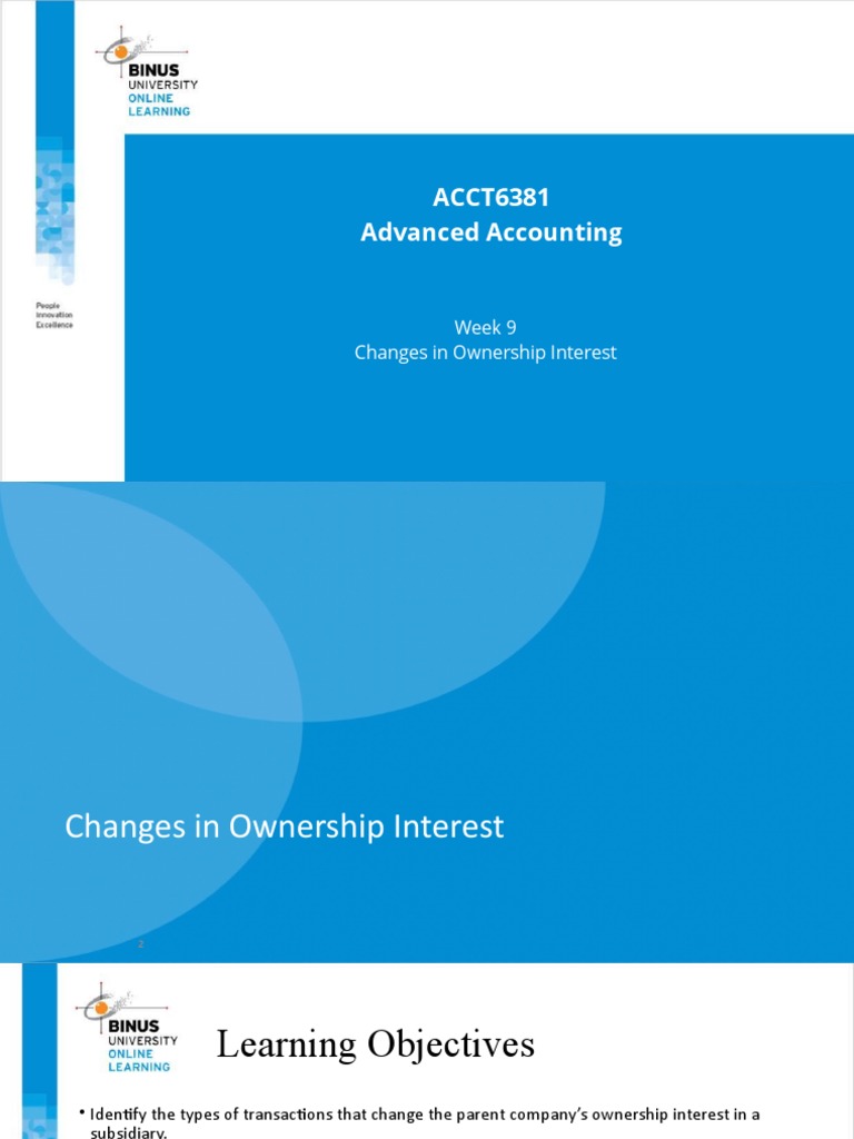 PPT9-Changes in Ownership Interest | PDF | Stocks | Book Value