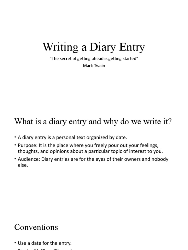 Writing A Diary Entry | PDF | Career & Growth | Self-Improvement