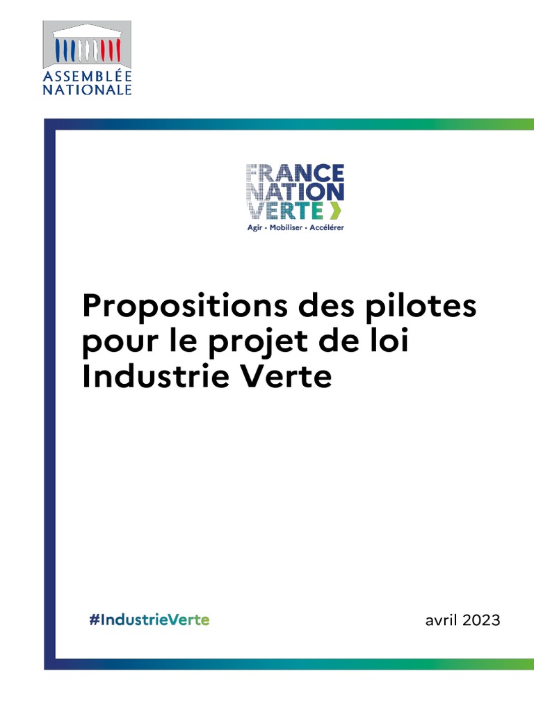 Propositions pour l'Industrie Verte en France | PDF | Décarbonation ...