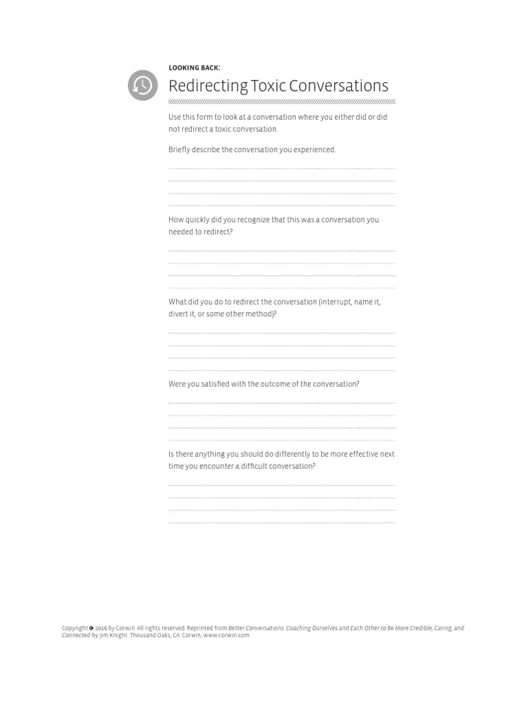 08 Redirecting Toxic Conversations - Looking Back | PDF