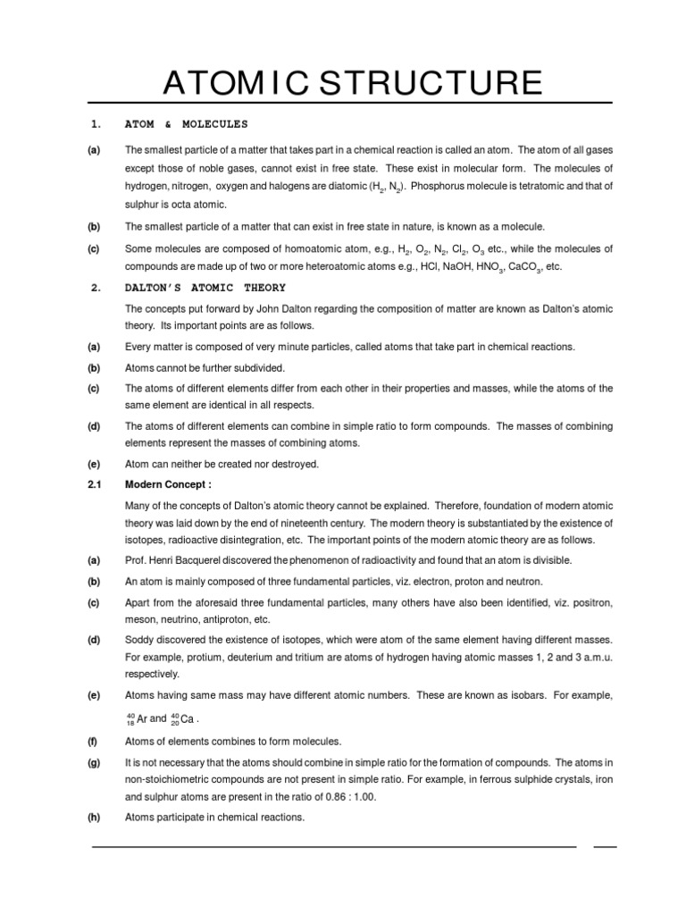 Atomic Structure Basics | PDF | Atoms | Proton