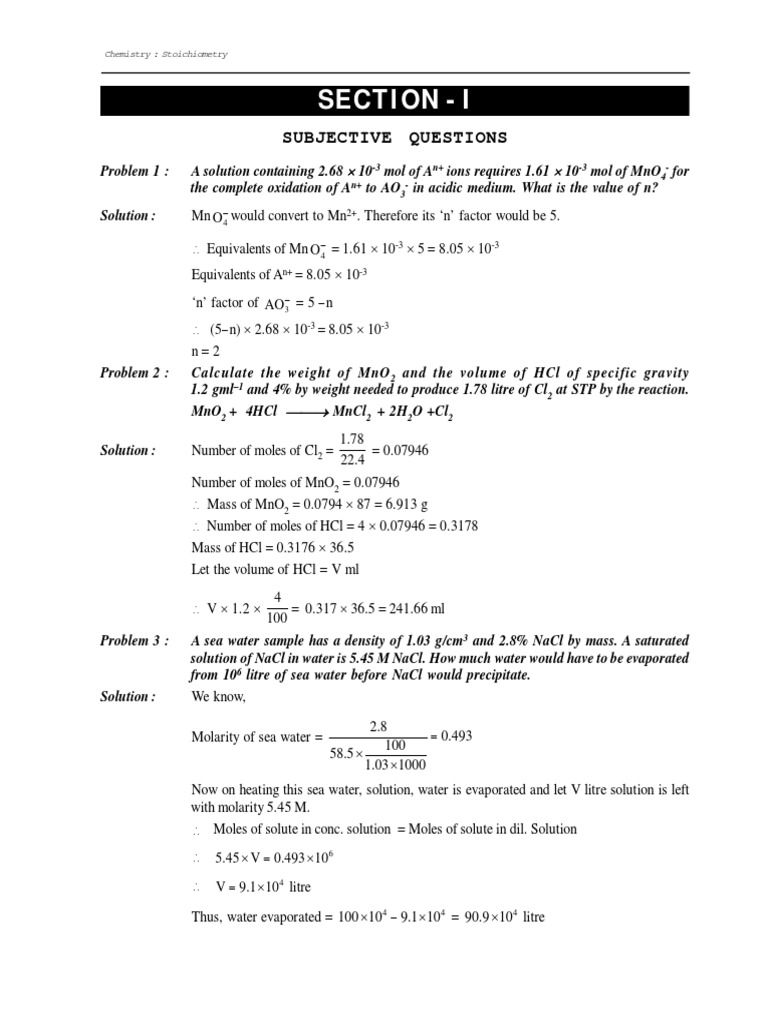 02 Solved Problems | PDF | Mole (Unit) | Stoichiometry 02 Solved Problems | PDF | Mole (Unit) | Stoichiometry