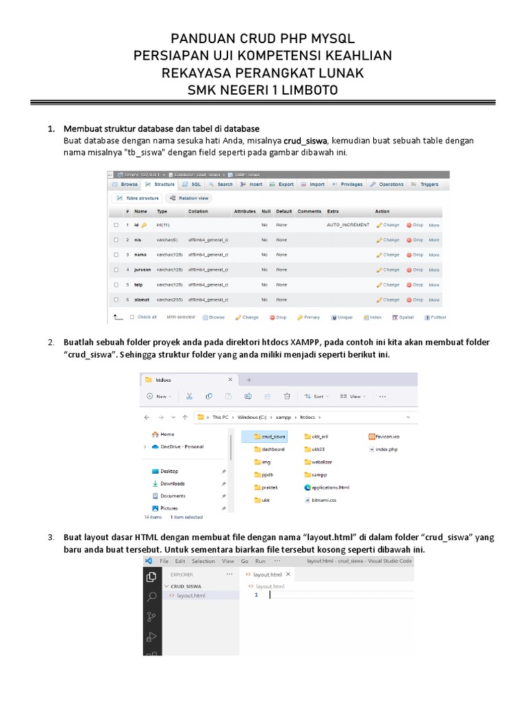 Panduan Crud PHP Mysql | PDF