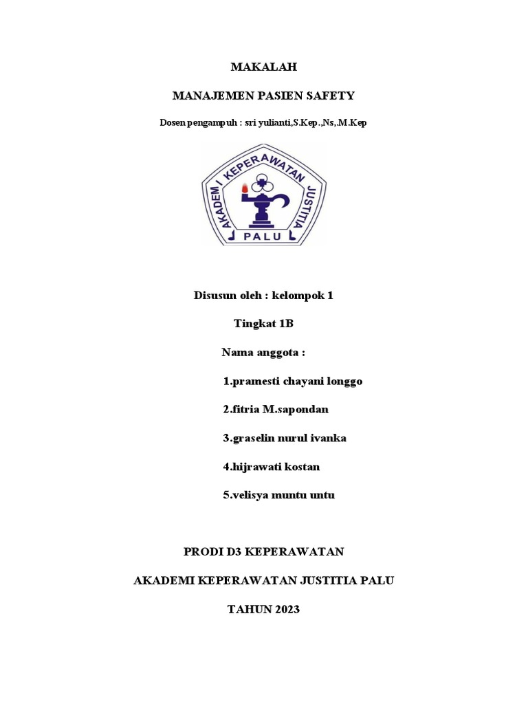 Makalah Pasien Safety Materi 2 | PDF