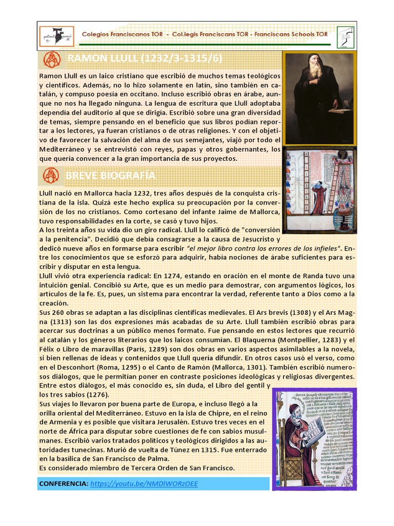 Biografía de Ramón Llull | PDF | Clásicos