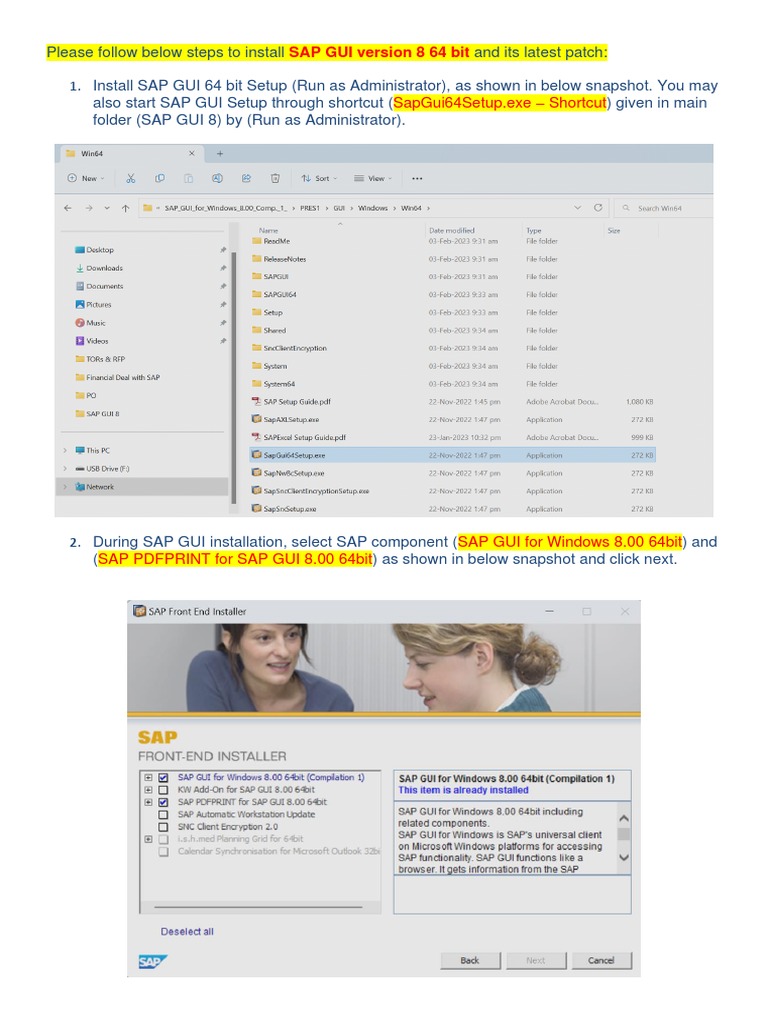 SAP GUI 8 64 Bit - Installation Guide | PDF | Computers